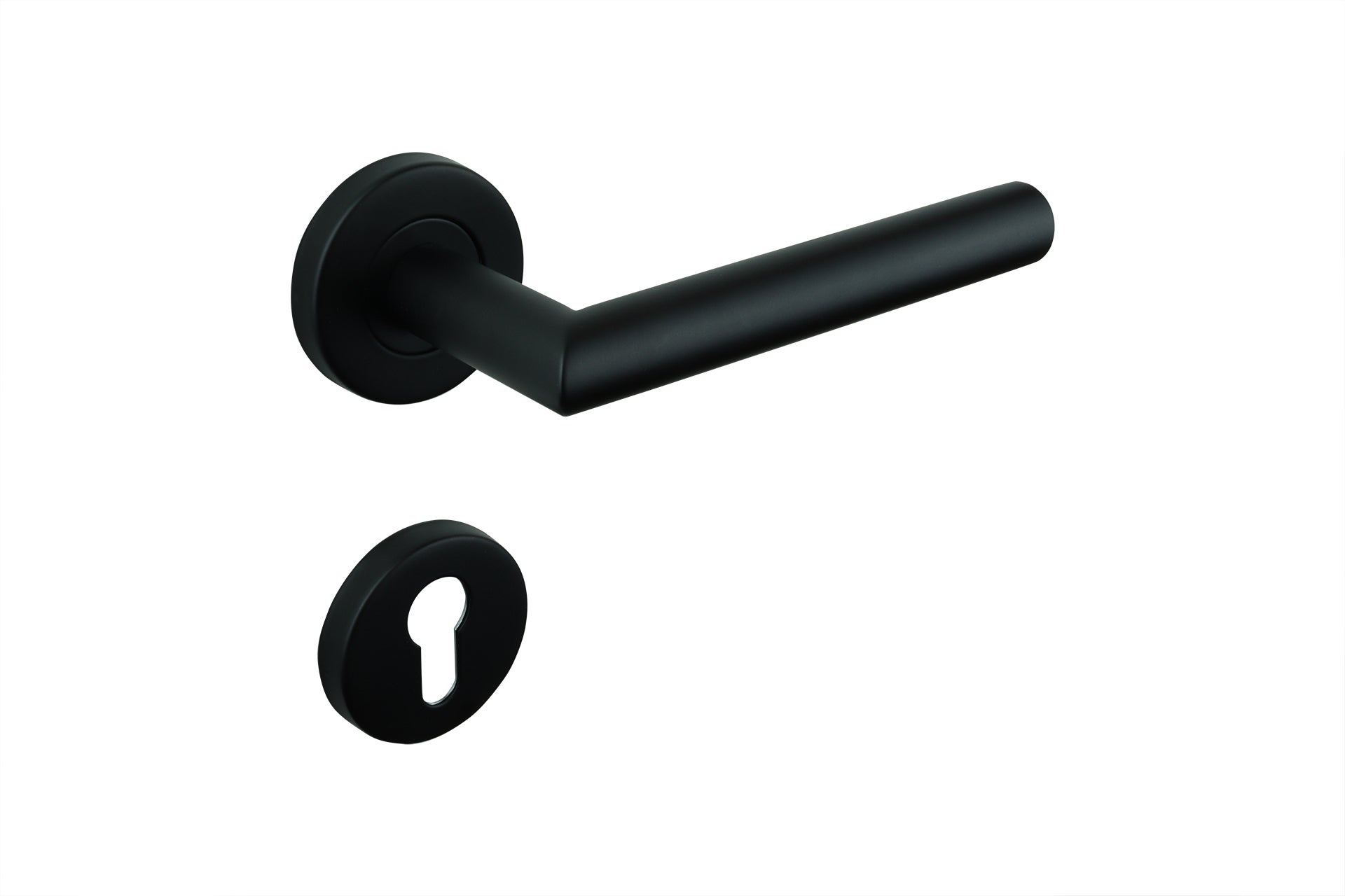 Wovar Poignée de porte sur rosace noire avec plaques cylindriques - Par ...