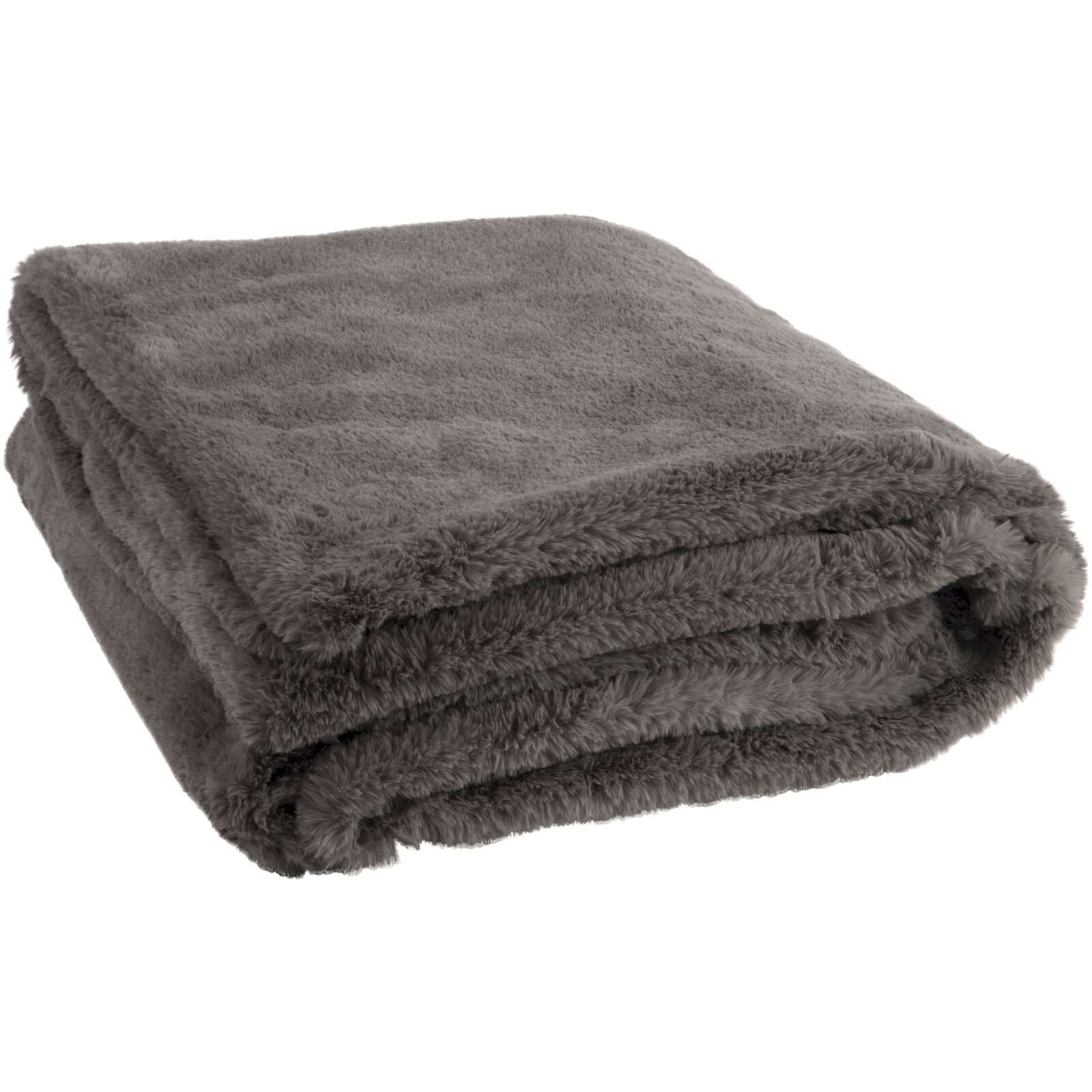 Plaid cutie gris fonce beyal 180 x 130 x 3 cm Gris | Leroy Merlin