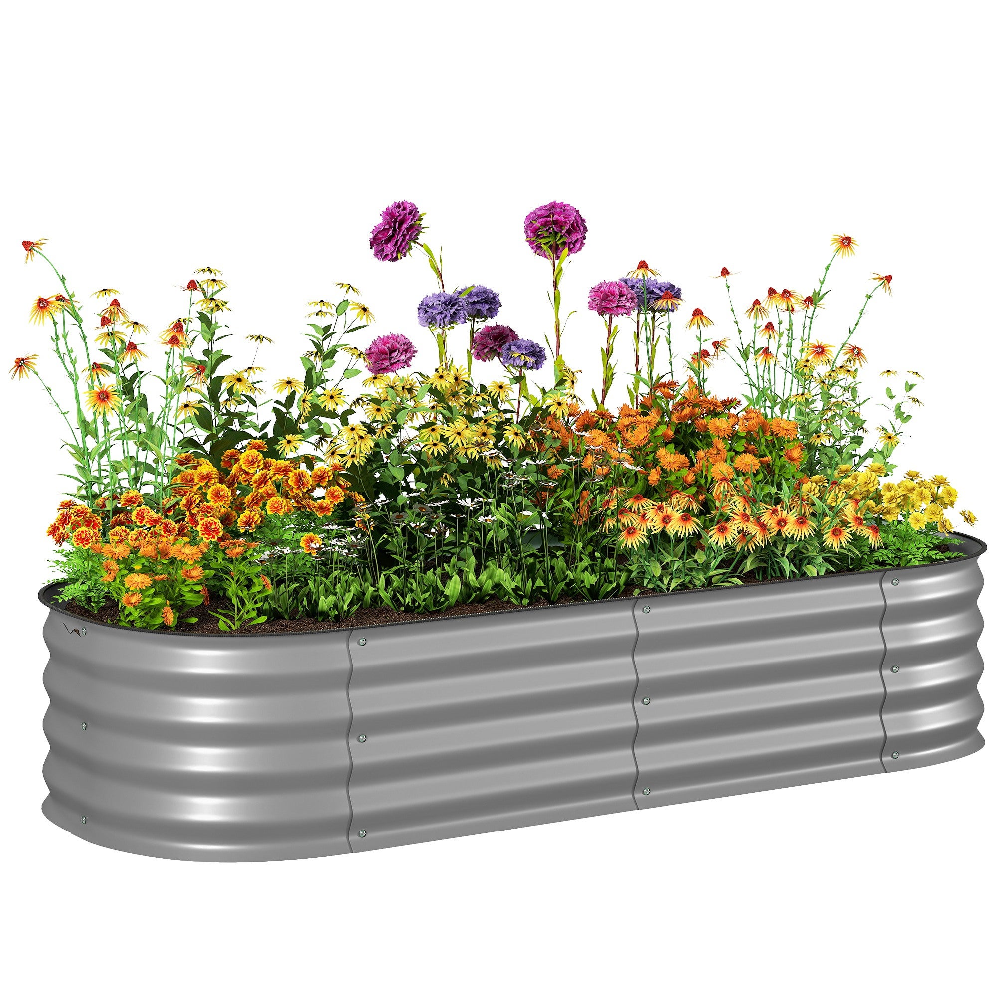 Macetero elevado de metal color plata (150x62x30cm) | Leroy Merlin