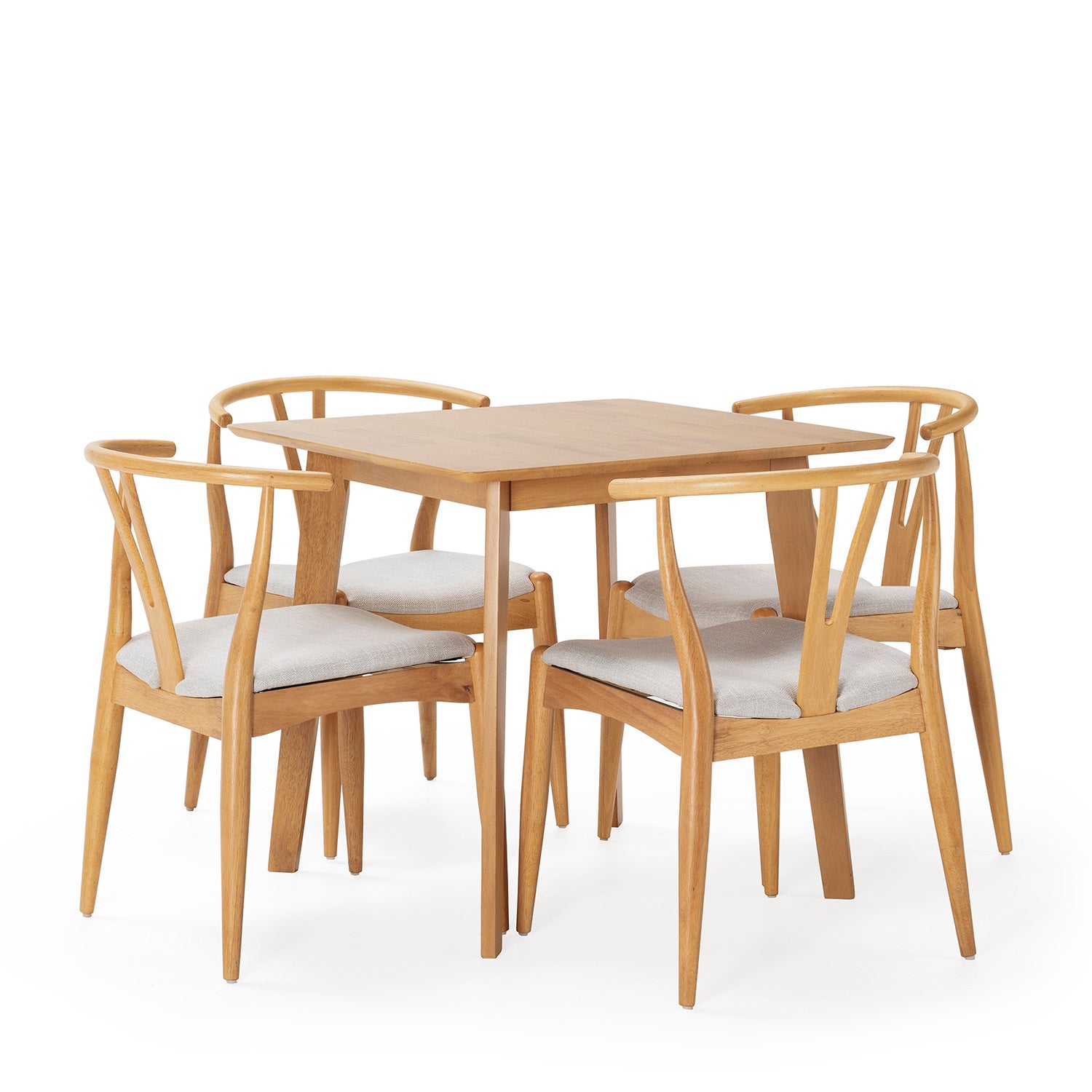 Ensemble table 80x80 cm et 4 chaises de salle à manger Rustic Chêne ...