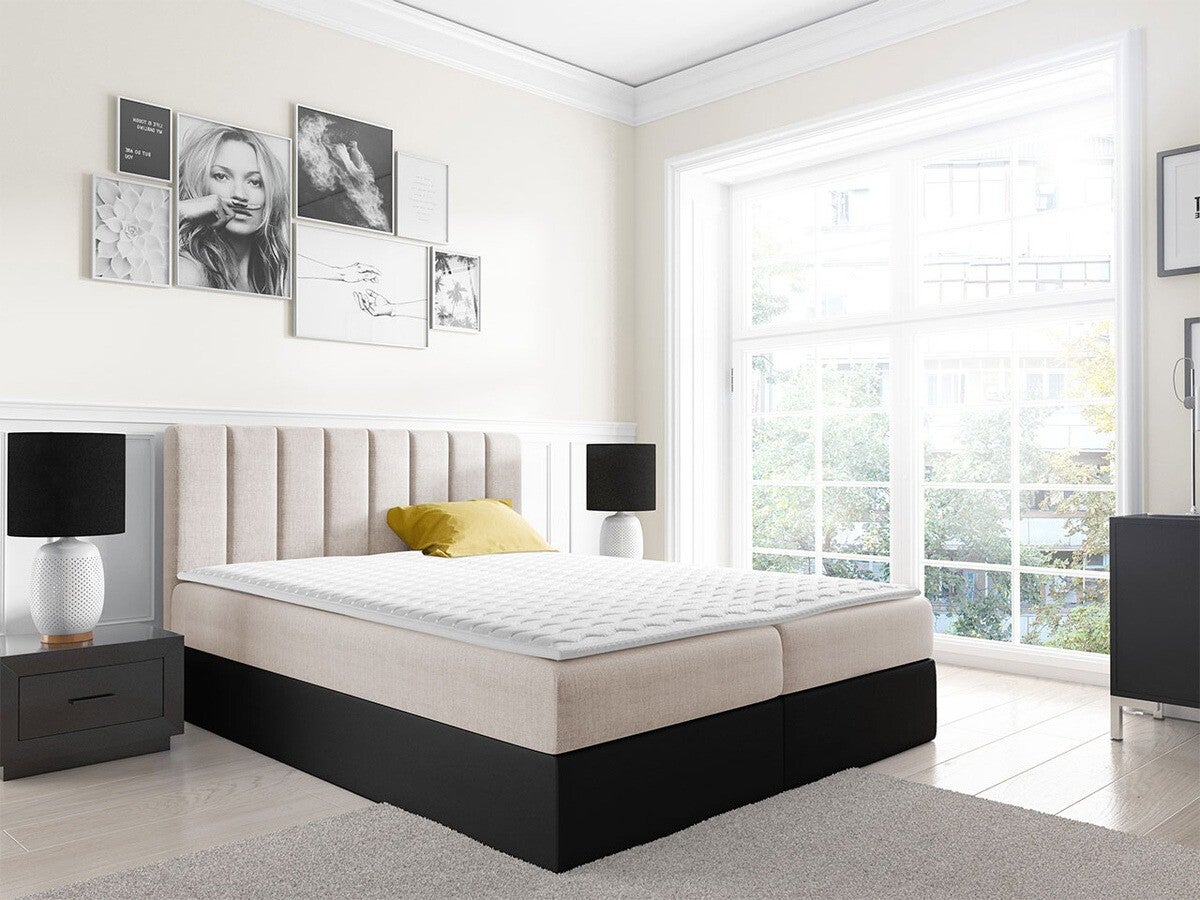 Lit continental Baltimore 125, Double, Continental, Brun clair, 160x200 ...