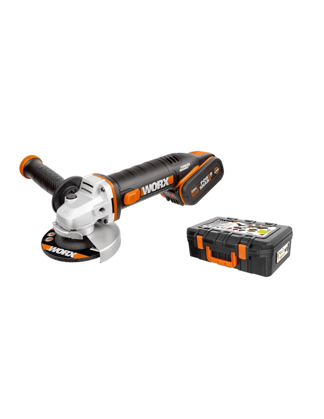 Amoladora Radial a Batería WORX WX800.2 | 115 mm | 20V | con 1 Batería ...