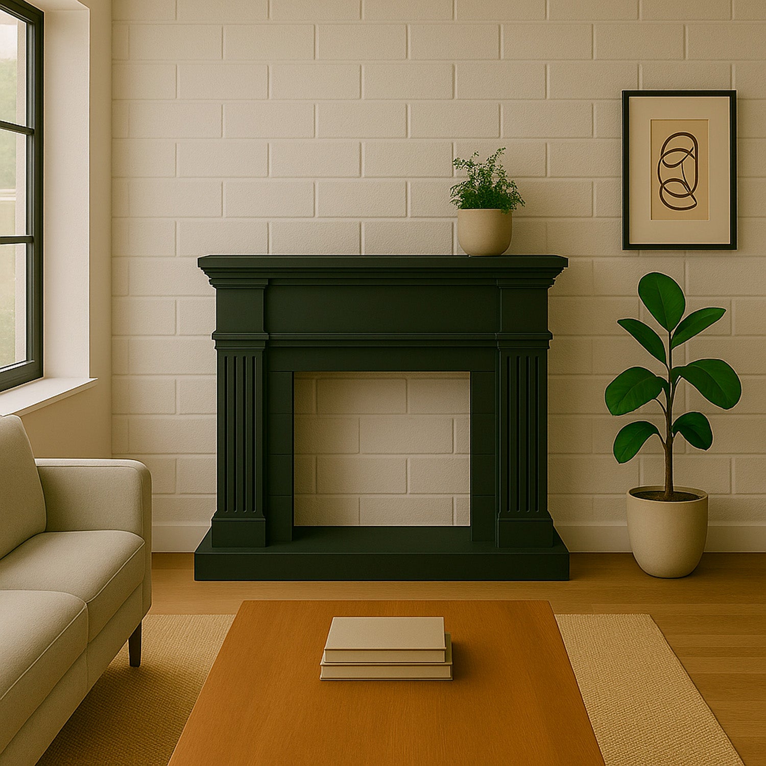 MPC Fireplace Frame - Black, pour Vulcan Electric Insert ou brûleur ...