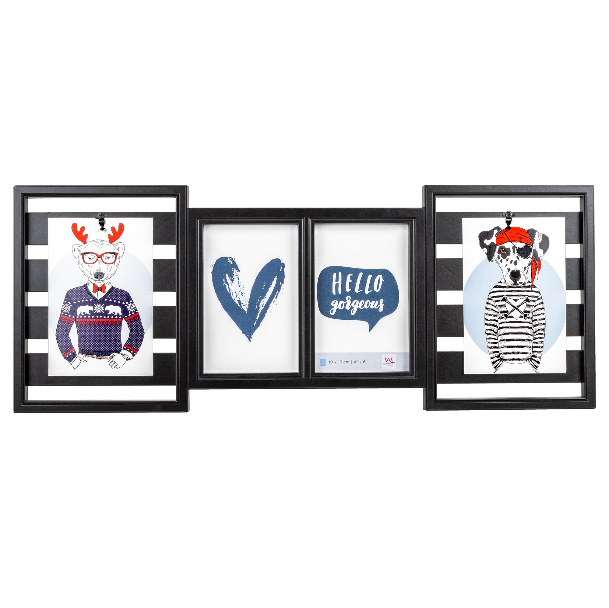 Mr Gorgeous marco para 4 fotos, negro | Leroy Merlin