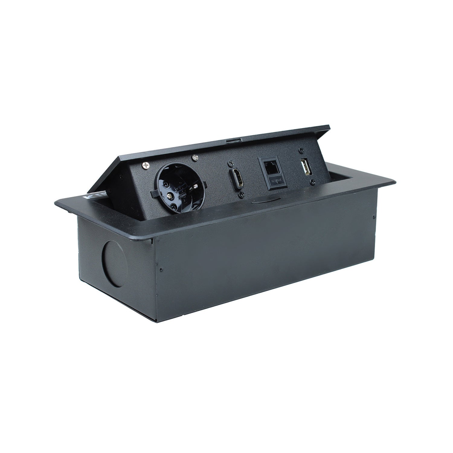 Caja de conexión de mesa pop-up, RJ45, USB, HDMI, toma de 220v, negro ...