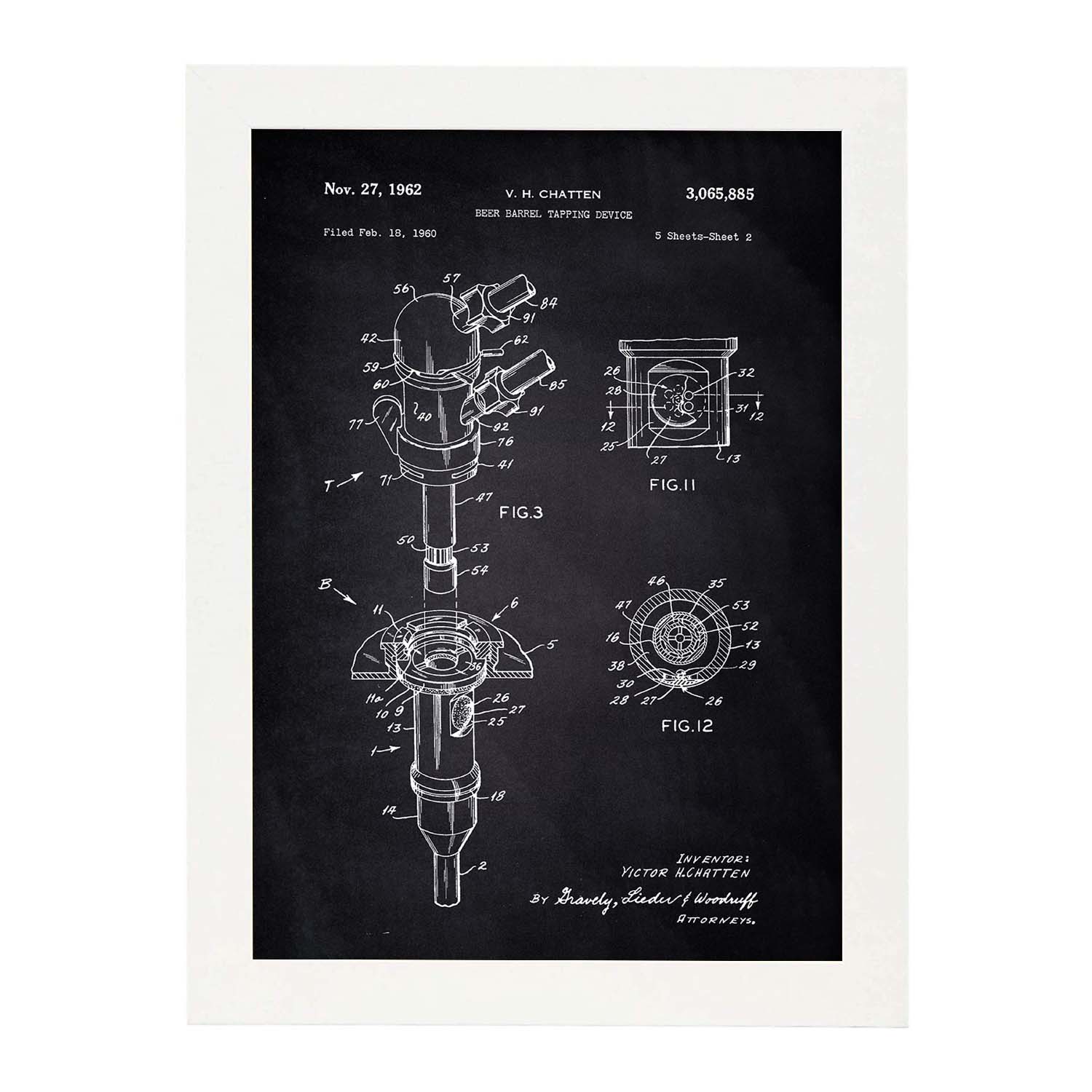 Brevet Avec Du Canon De Bière. Perte Avec Ancien Cadre De Conception De ...