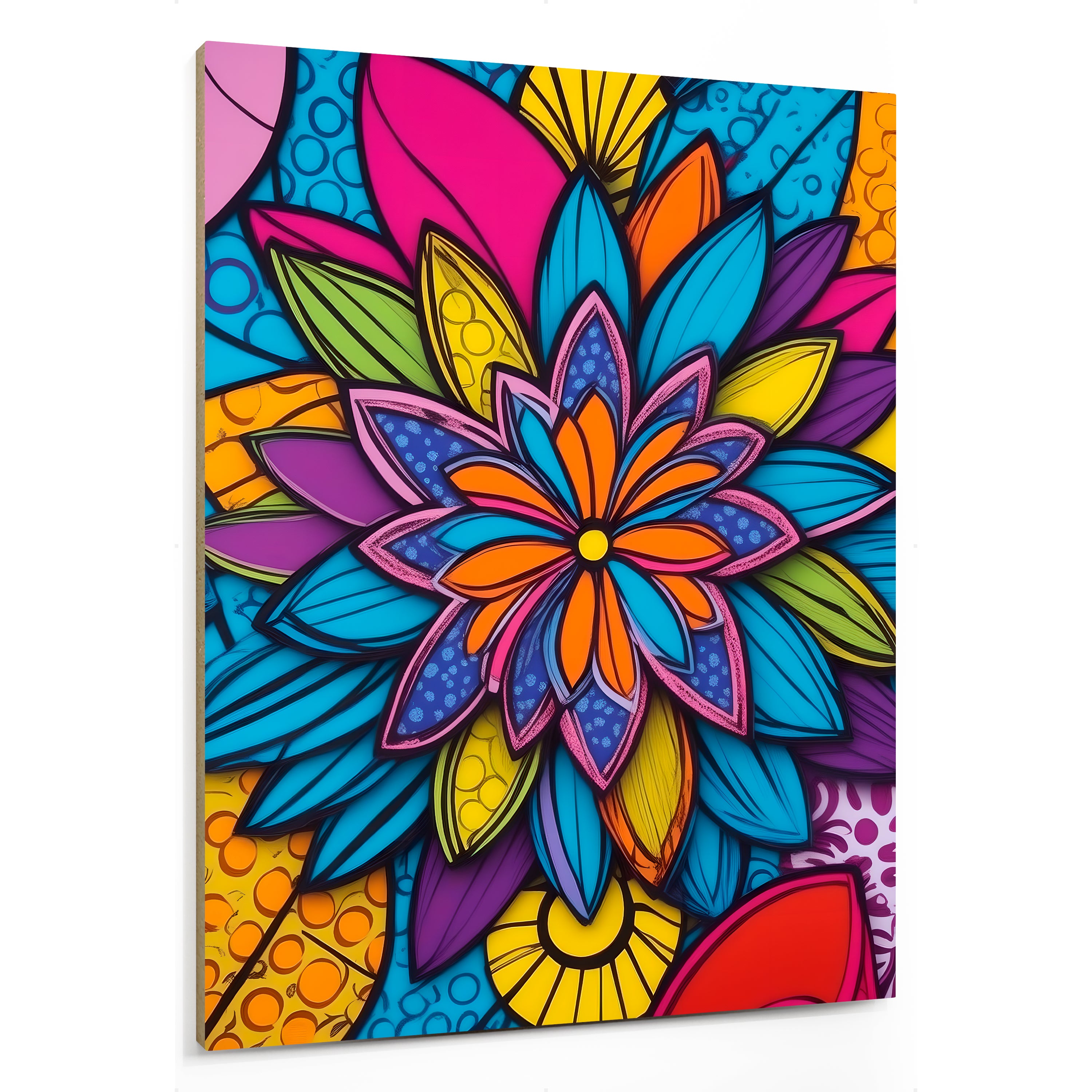Tableau déco Flower Power 1 - 20x25 cm | Leroy Merlin