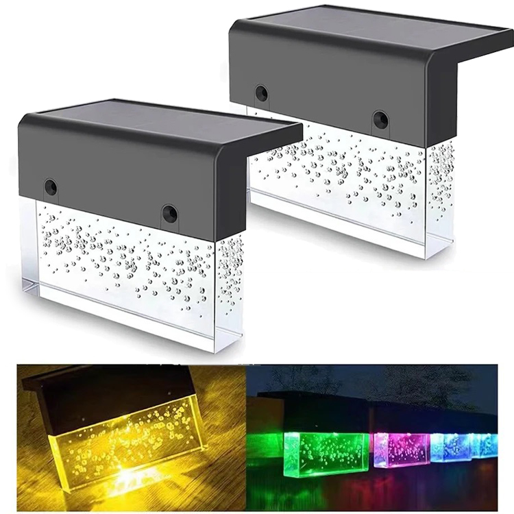 Lot de 2 lampes solaires d'extérieur, lampes d'escalier étanches à LED, lampe de terrasse ...