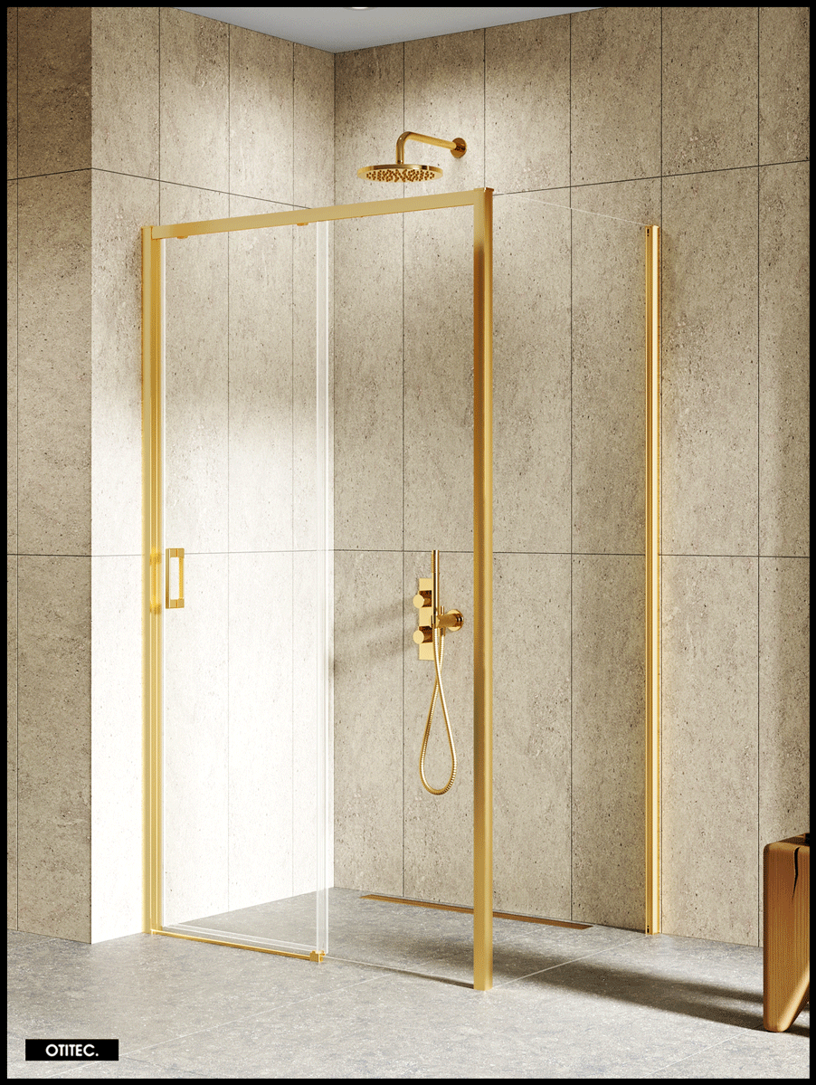 Porta Doccia Italiana Semplice - 100 x 70 x 200 - ORO SPAZZOLATO ...