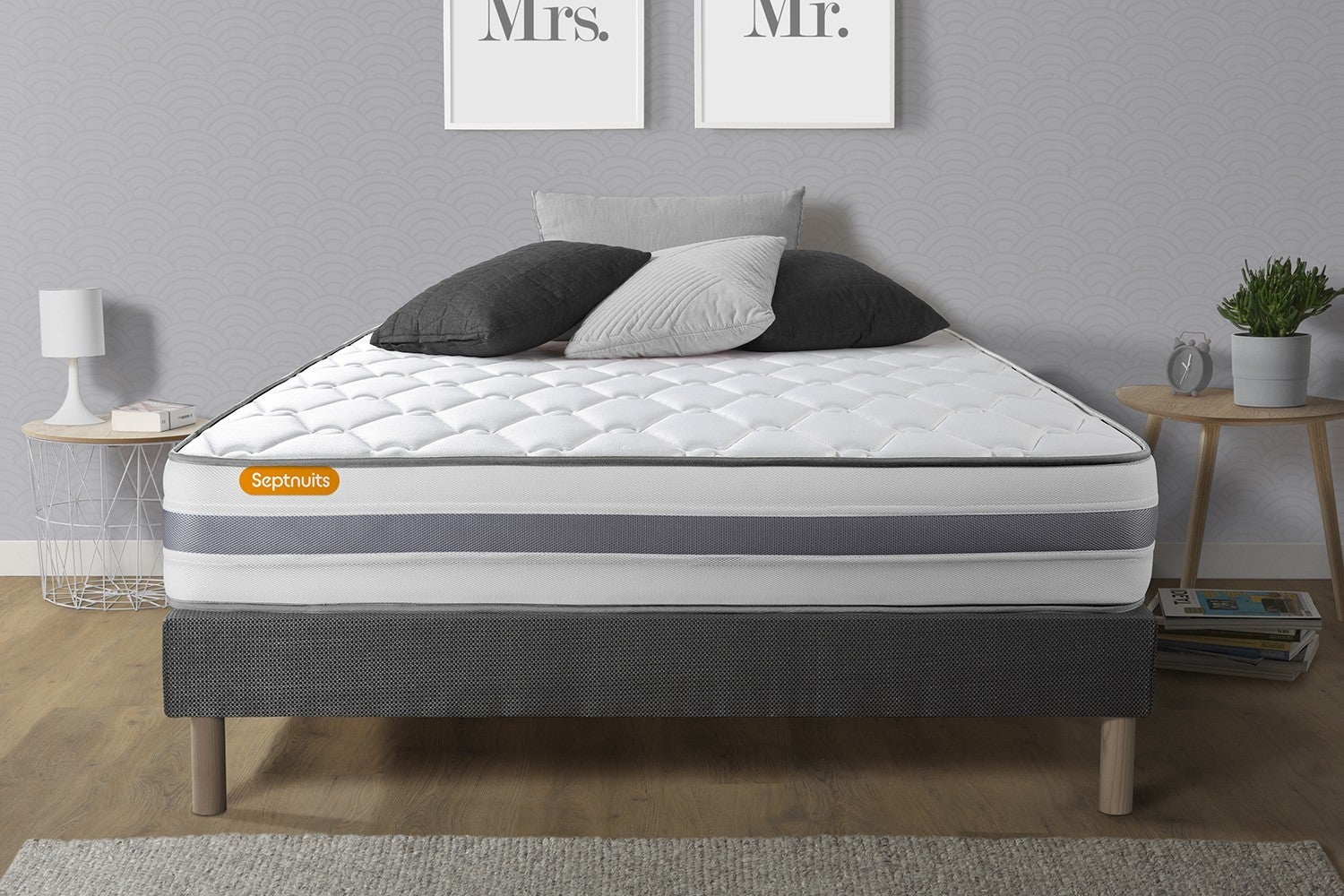 Ensemble matelas 140 x 190 cm Memo spring - Ressorts ensachés et ...