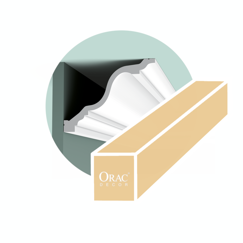 Cornicione a collo di cigno - Orac Decor - L200xp19,6xH15cm - Scatola ...