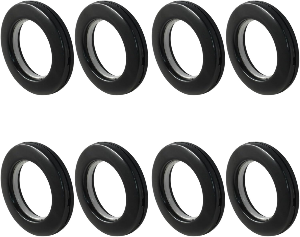 Lot de 8 œillets de rideau de 40 mm de diamètre intérieur, noirs, à ...