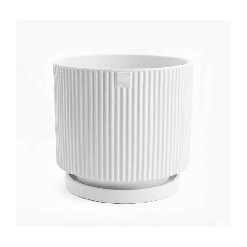 VERTIGO 50 Ø50 H45 Vase design moderne en polymère blanc résistant pour ...