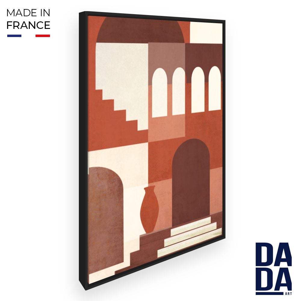 Toile encadrée Architecture méditerranéenne / 60x90cm / Cadre Noir ...