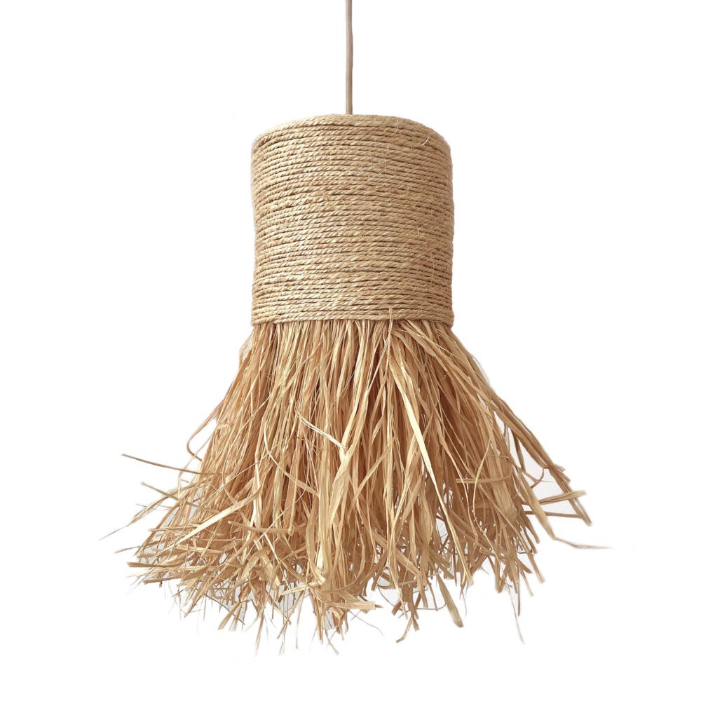 Suspension en raphia de plafond naturelle en jute et franges en raphia ...