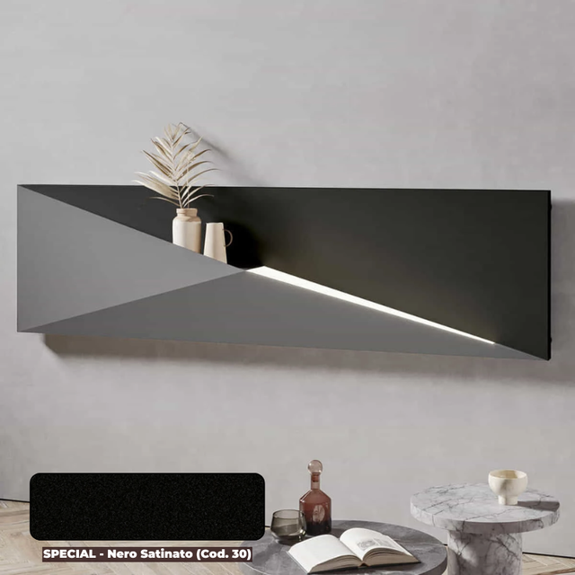 Radiateur design électrique horizontal connecté 750W noir satine ...