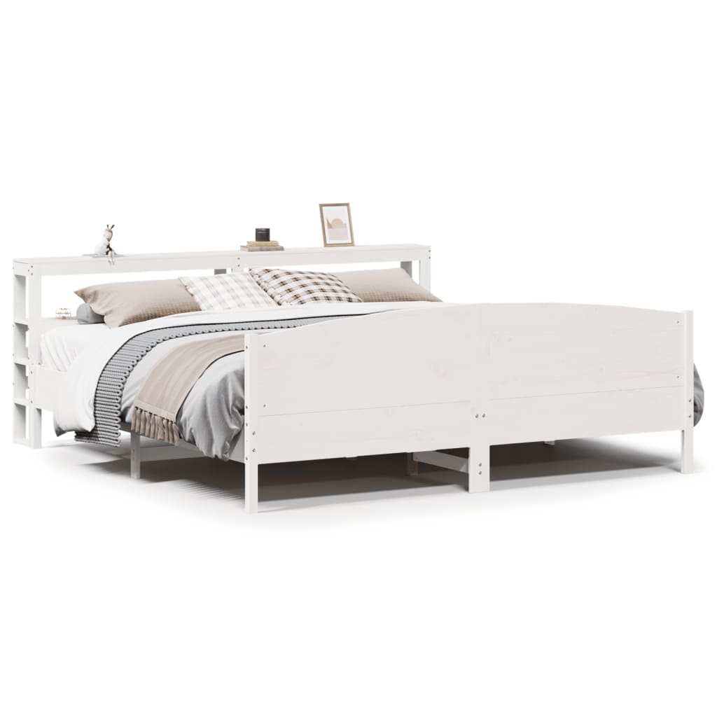 Lit sans matelas en bois de pin massif blanc 180x200 cm | Leroy Merlin