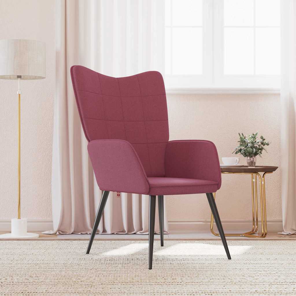 Sillón de relax de tela color rojo tinto | Leroy Merlin