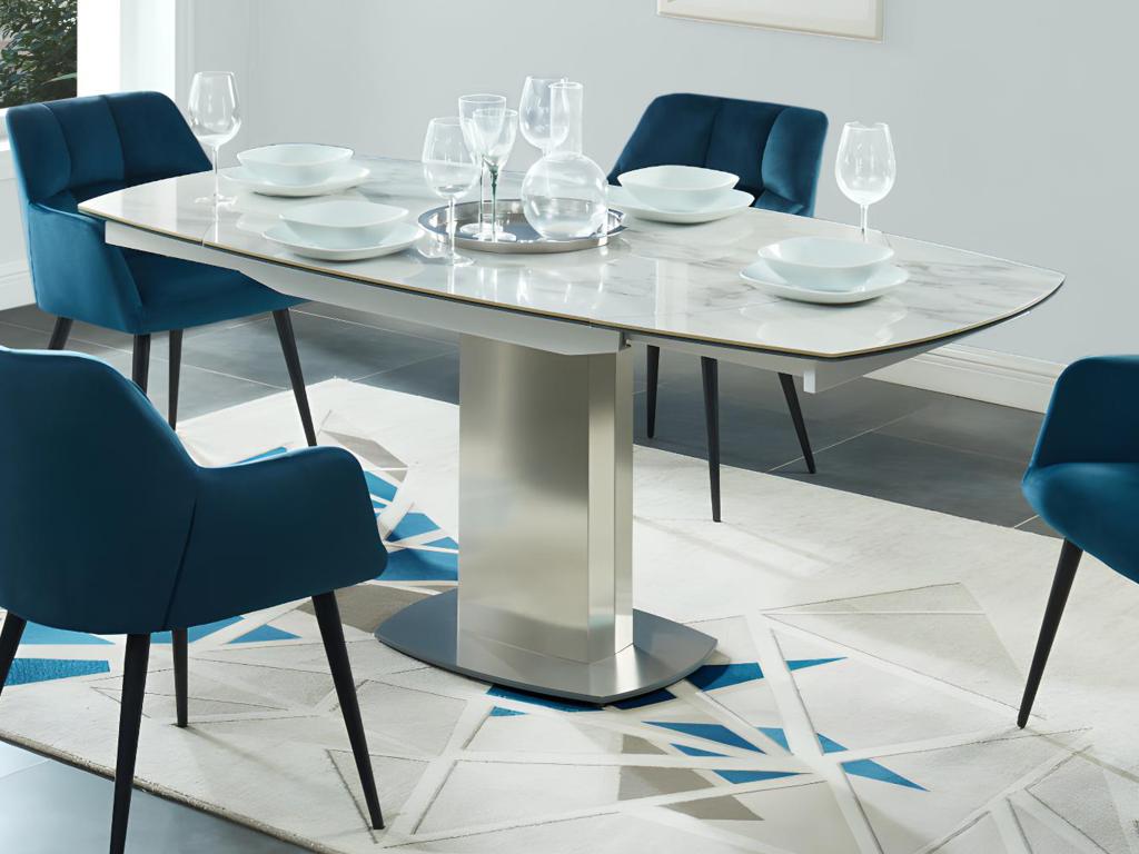 Table à manger extensible TALICIA - 4 à 6 personnes - Céramique et ...