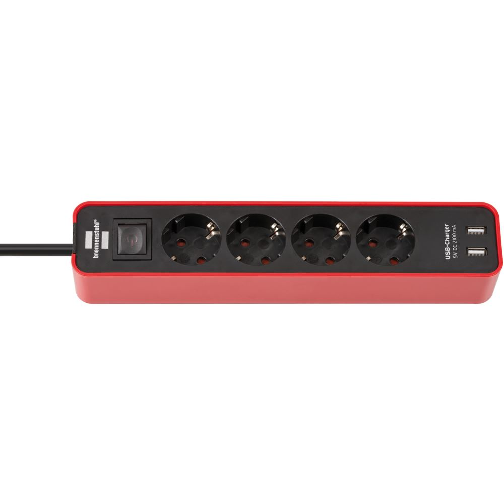Base múltiple Ecolor con diseño compacto y puertos USB (color rojo ...