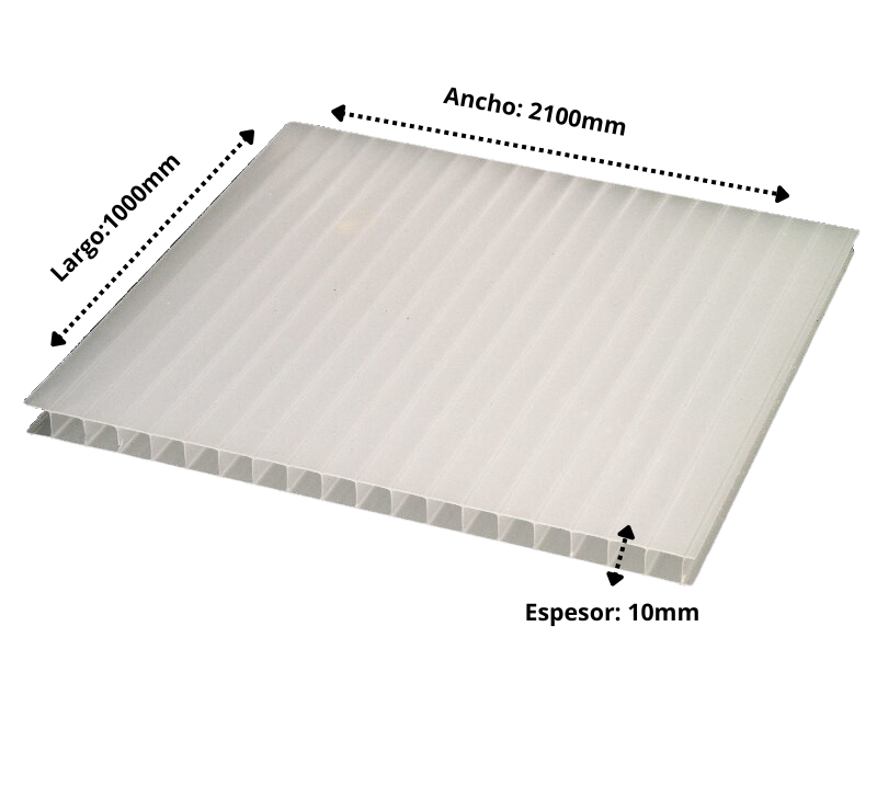 Placa Panel de Policarbonato Celular Opal 2UV PANELES EBRO 1000x2100x10 ...