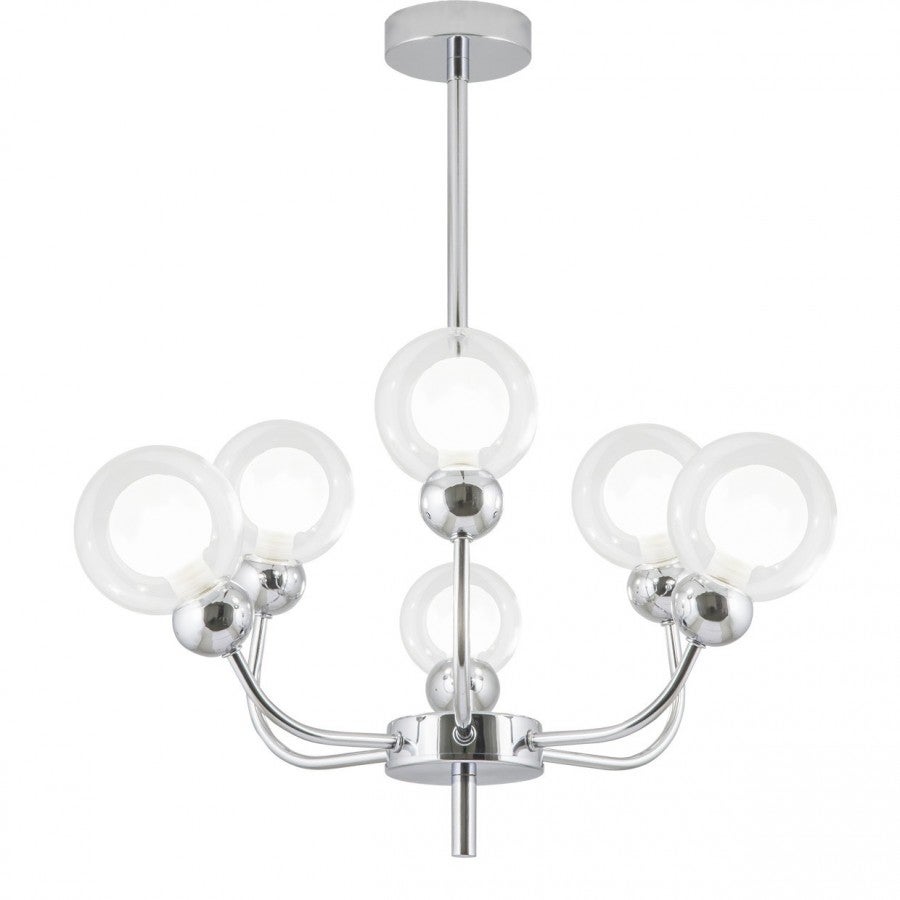 LAmapara FIONA double tulipe chrome, 6 lumières | Leroy Merlin