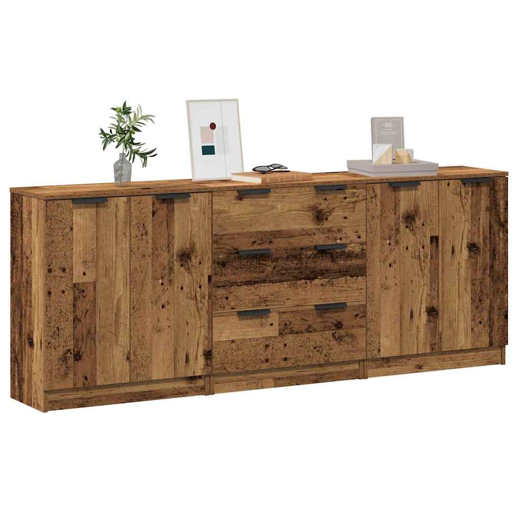 Maison Exclusive - Buffets 3 pcs vieux bois 60x30x70 cm bois d'ingénierie | Leroy Merlin