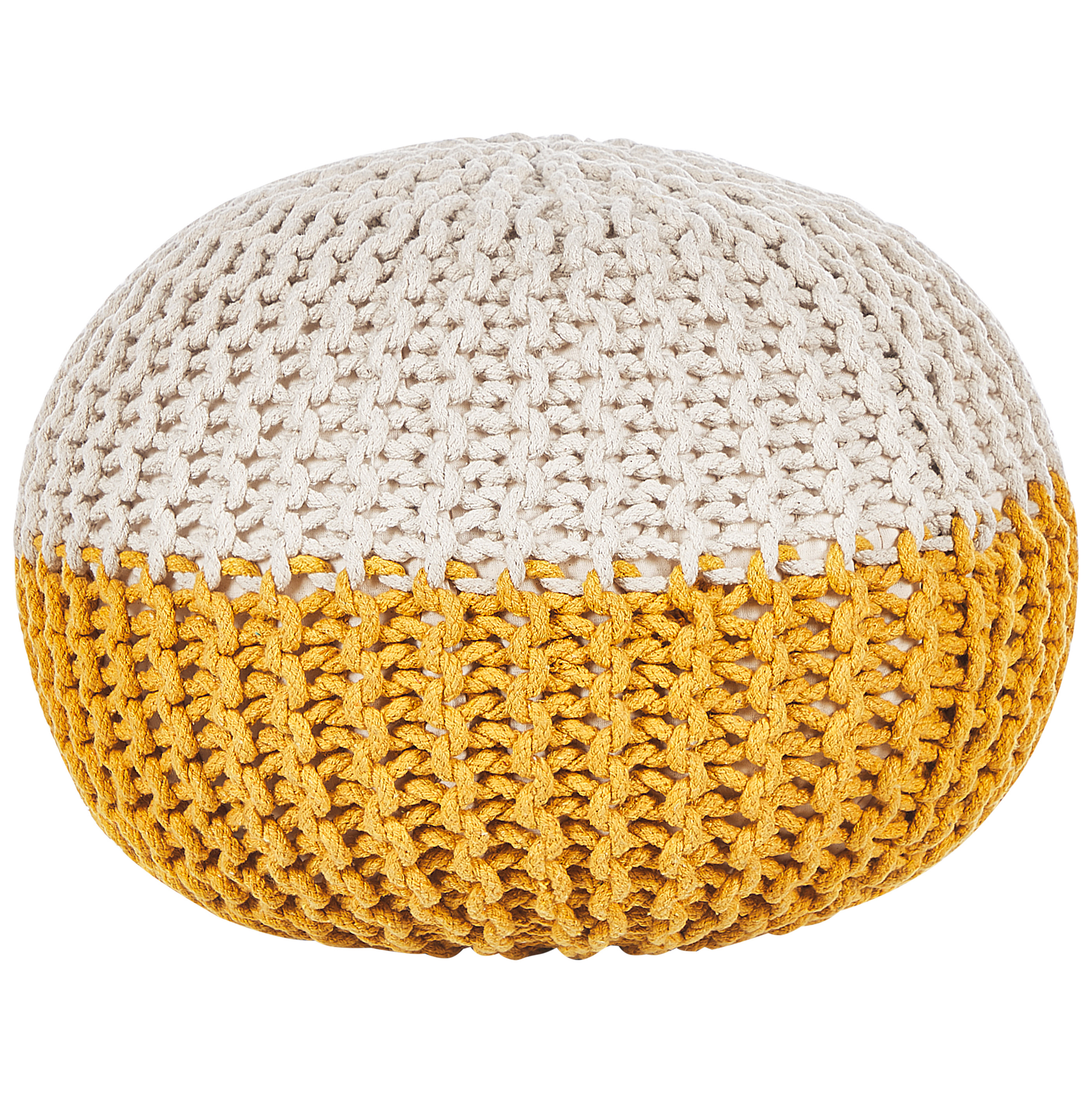Pouf en coton jaune-beige 50 x 35 cm CONRAD | Leroy Merlin