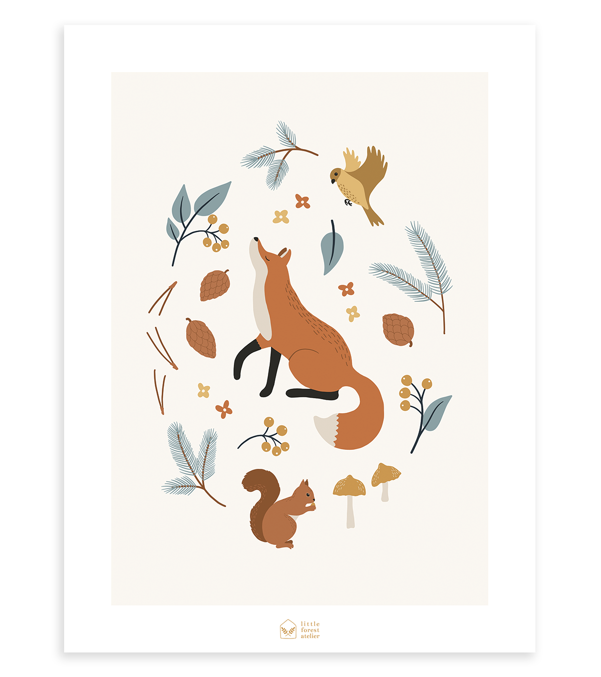 Affiche renard dans la forêt 30x40 cm, Lilipinso | Leroy Merlin