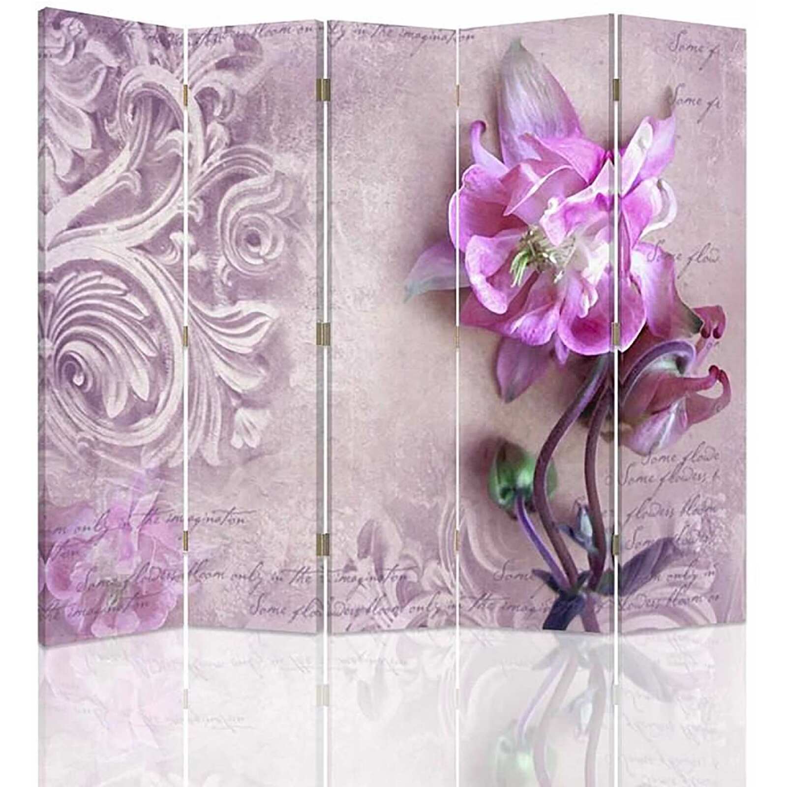 Paravent Décoratif Orchidée Rose 5 Volets pour Intérieur - 180 x 150 cm ...
