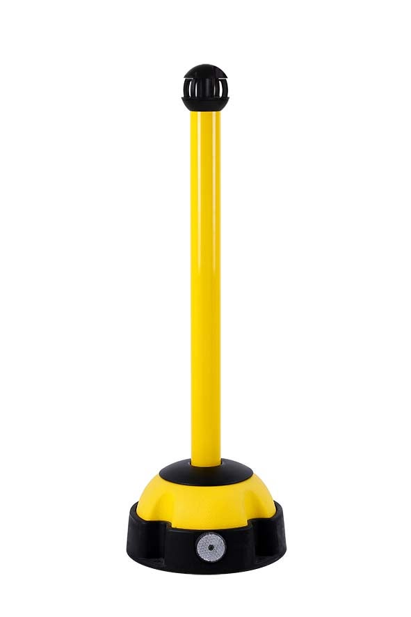 Poteau aluminium jaune sur socle balise avec tête 4 crochets - 2020251 ...