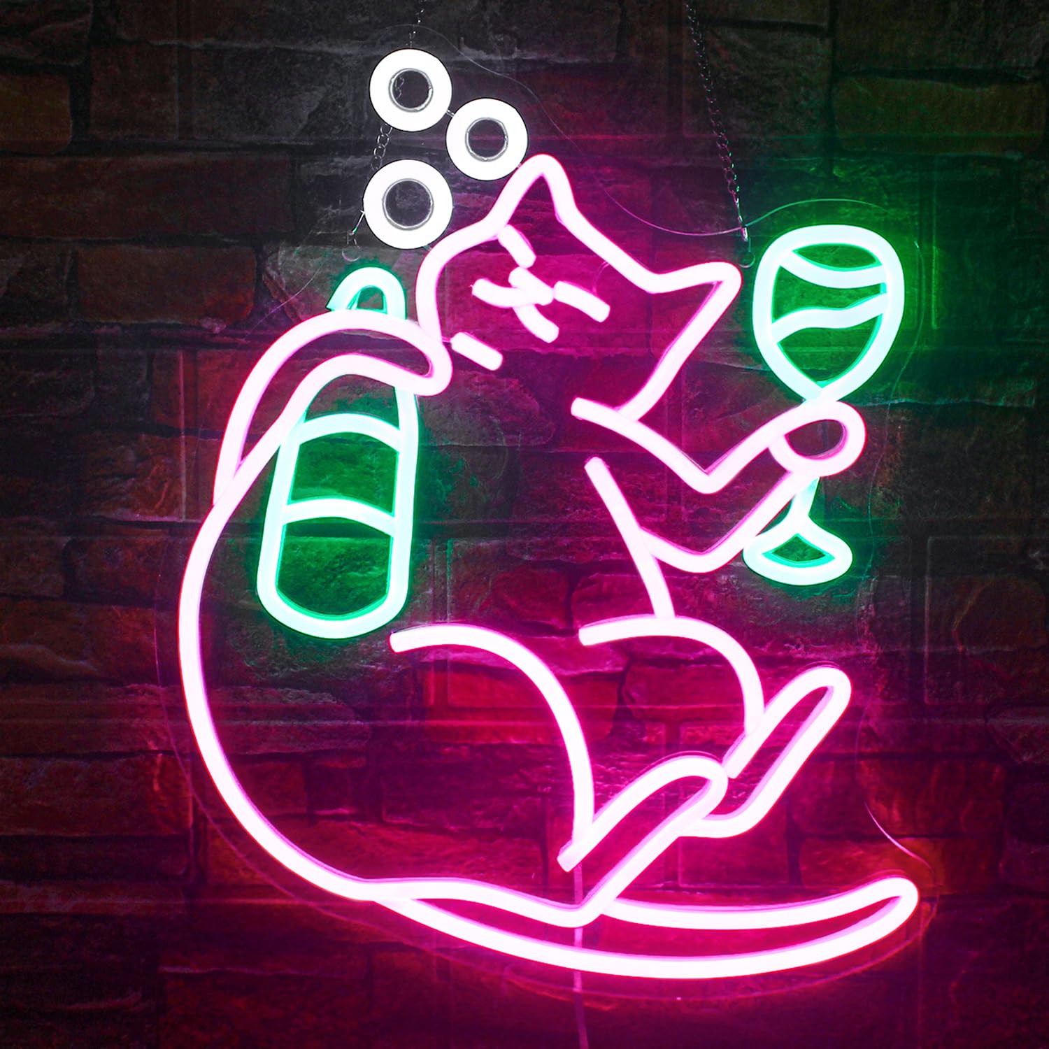 Enseigne lumineuse néon chat bière, enseigne lumineuse humoristique ...