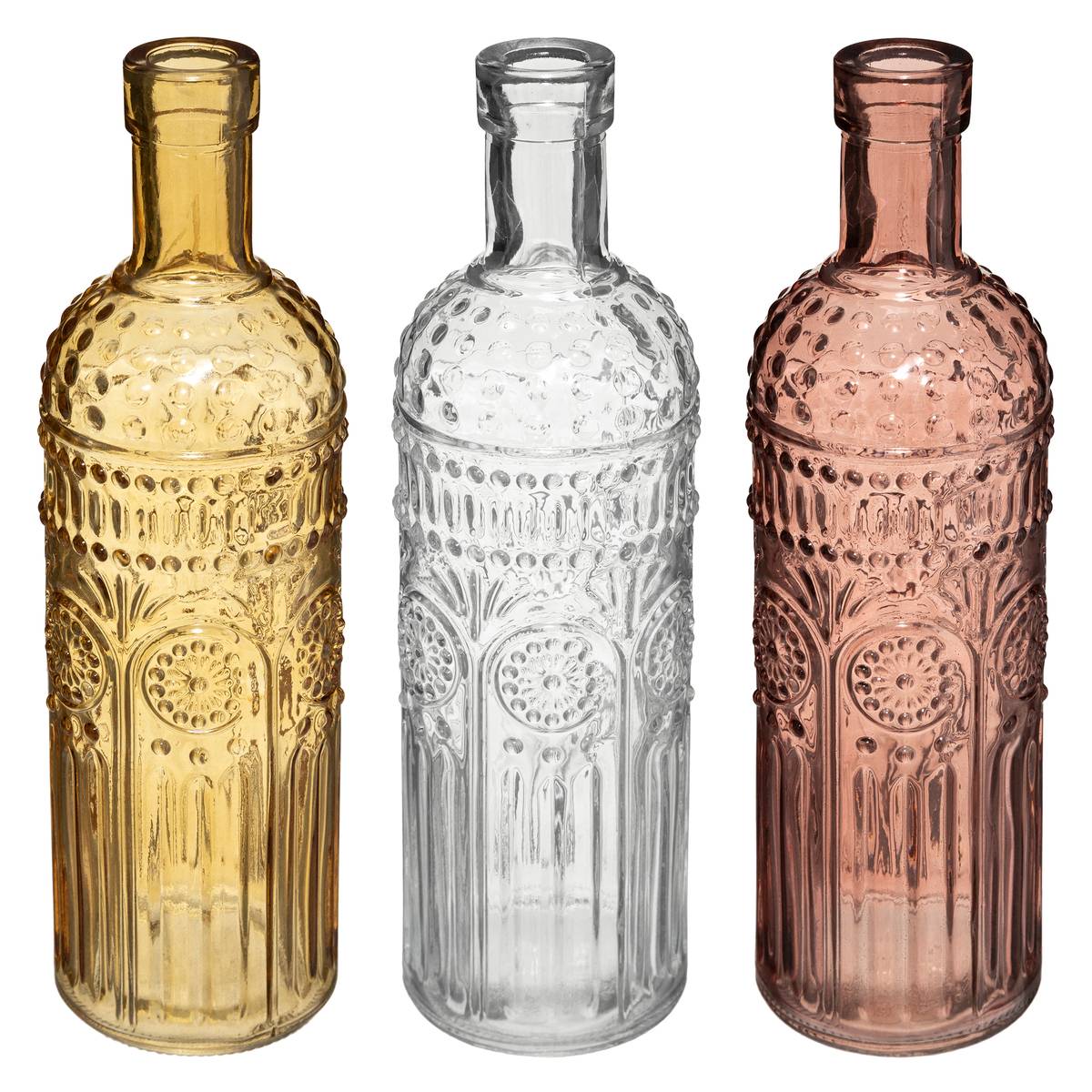 Set de 3 bouteilles "Folk" - verre - Atmosphera créateur d'intérieur ...