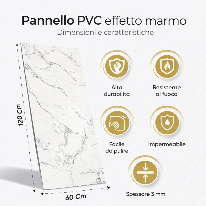 Panel decorativo de pared efecto mármol gris, juego de 6 piezas, 120x60 ...