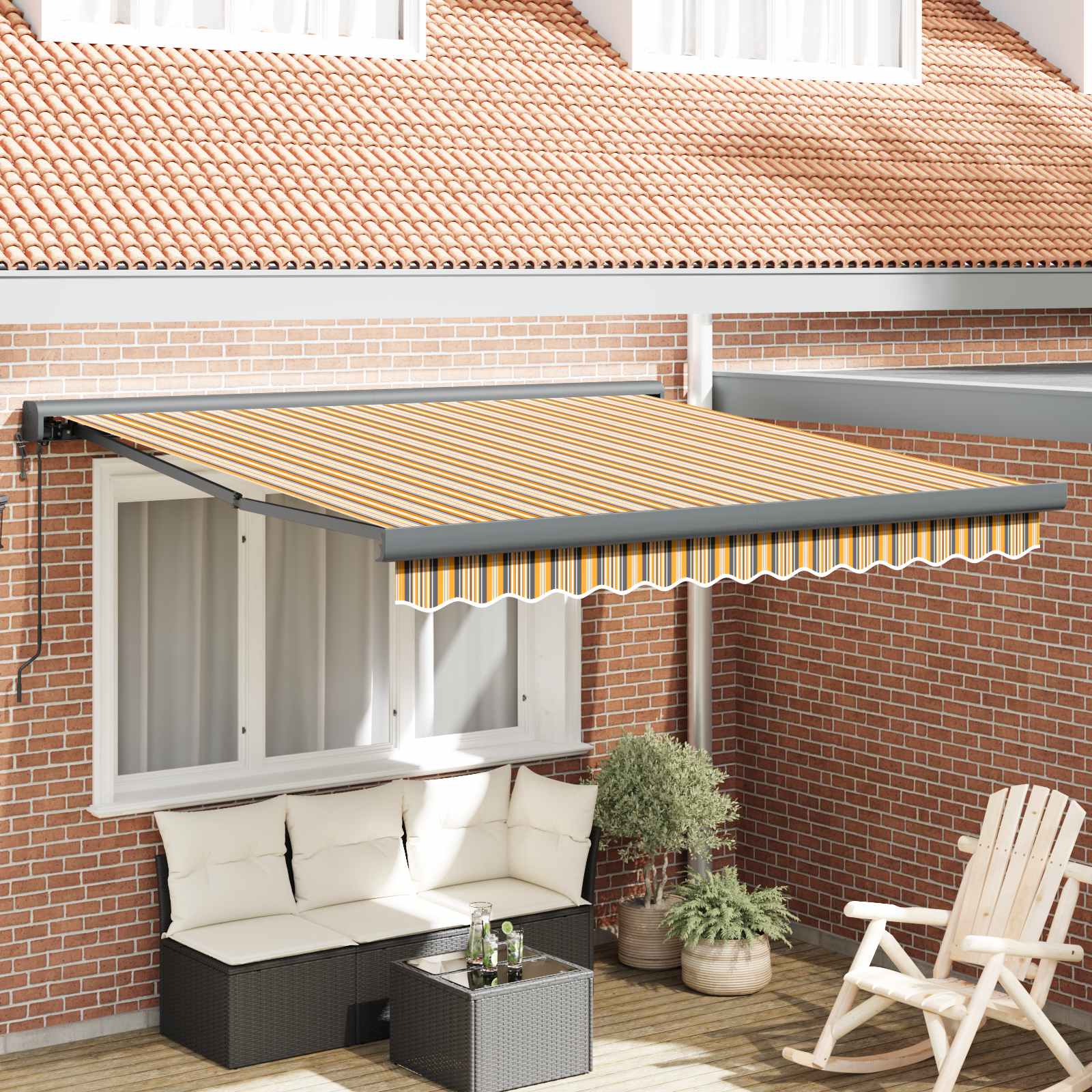 Toldo retráctil Multicolor 300 x 250 x 165 cm Tela y Metal | Leroy Merlin