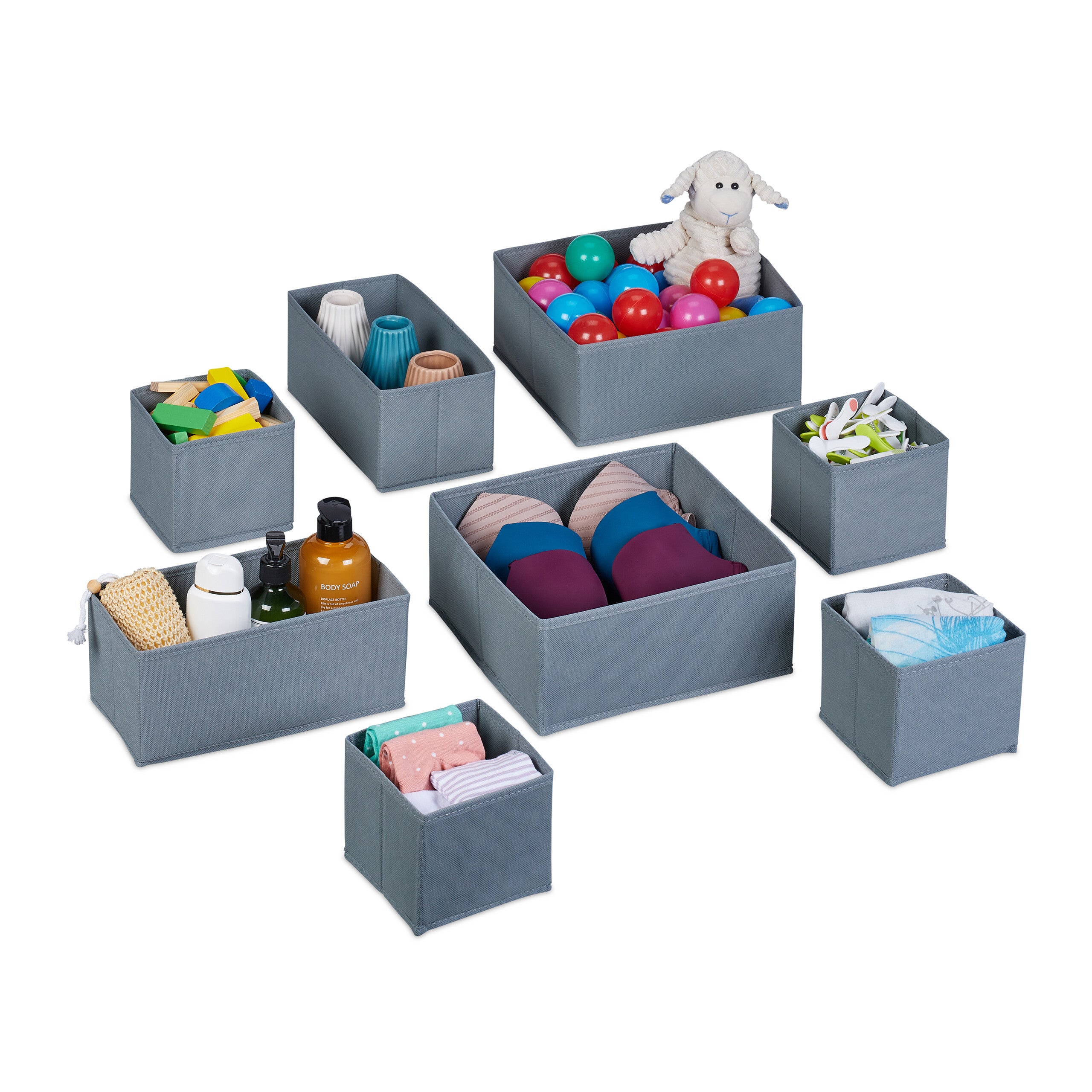 Organiseurs de tiroirs, 8 boîtes de rangement pour le dressing, 3 ...