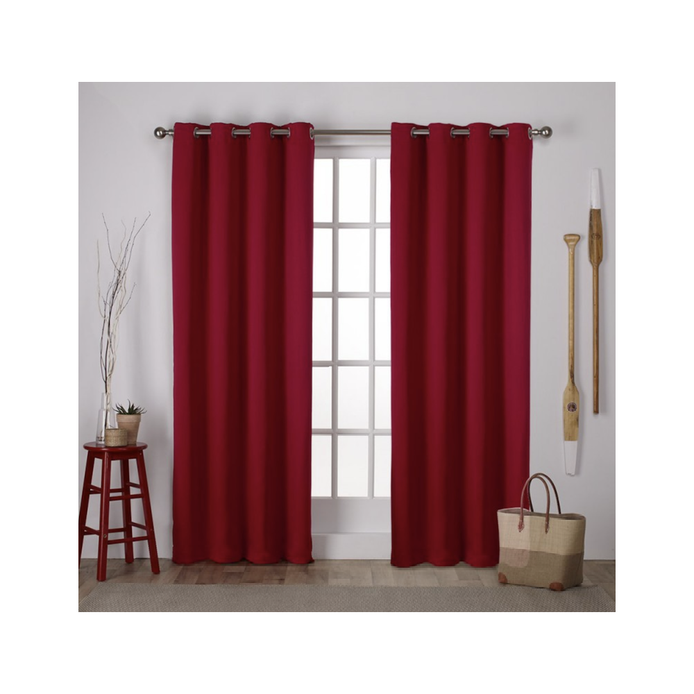 Rideau Occultant en Polyester à Oeillets - 140x260cm - 1 unité - rouge ...