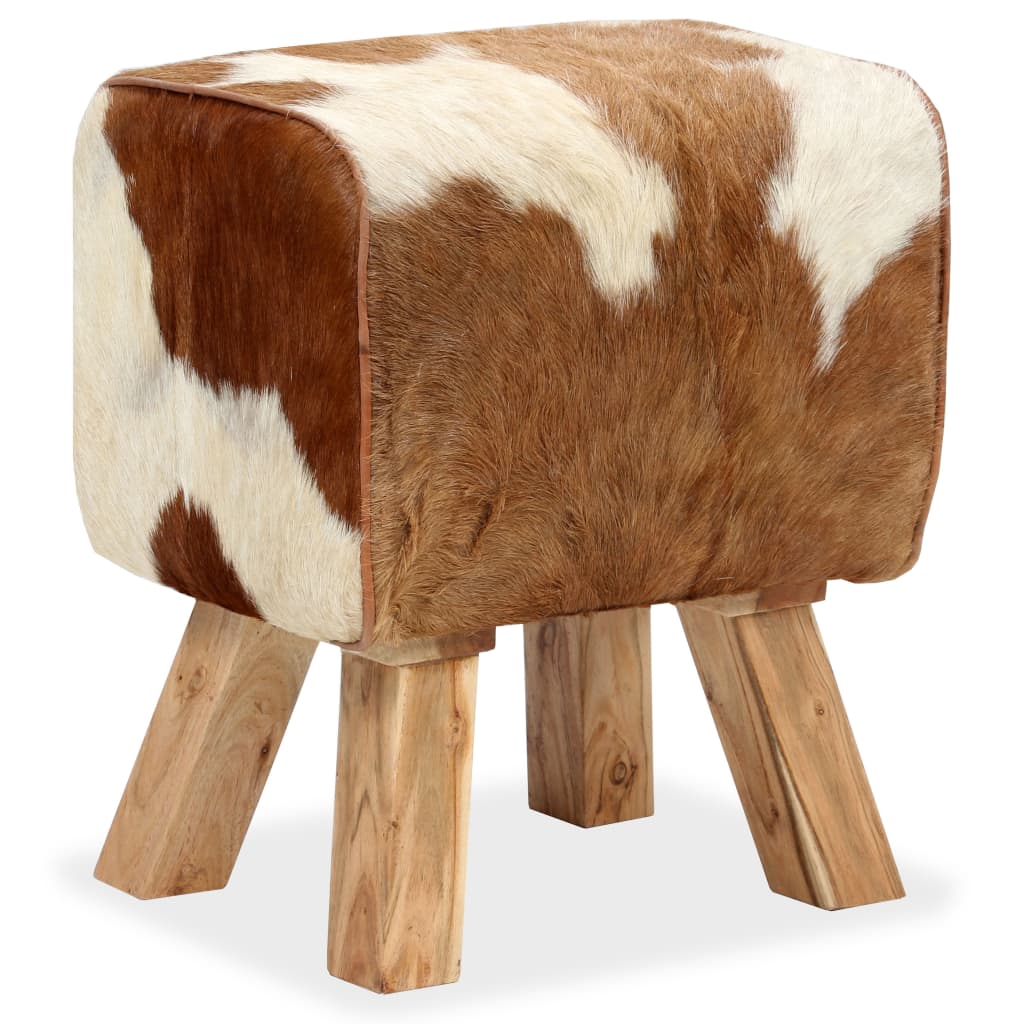Maison Exclusive - Taburete de cuero de cabra auténtico 40x30x45 cm ...