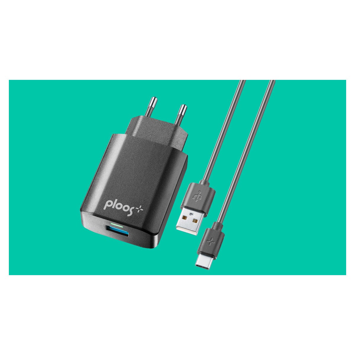 PLOOS - USB KIT ADAPTER 18W - USB-C Caricabatterie da rete 18W con cavo ...
