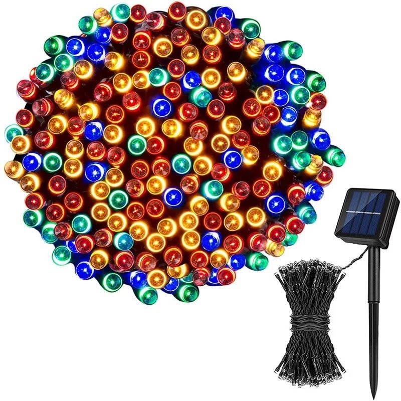 INS Waterproof Solar String Lights LED 8 Functions Ground Plug ...