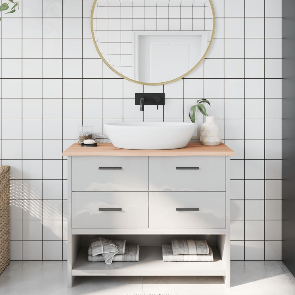 Encimera de baño madera maciza sin tratar 100x40x2 cm | Leroy Merlin