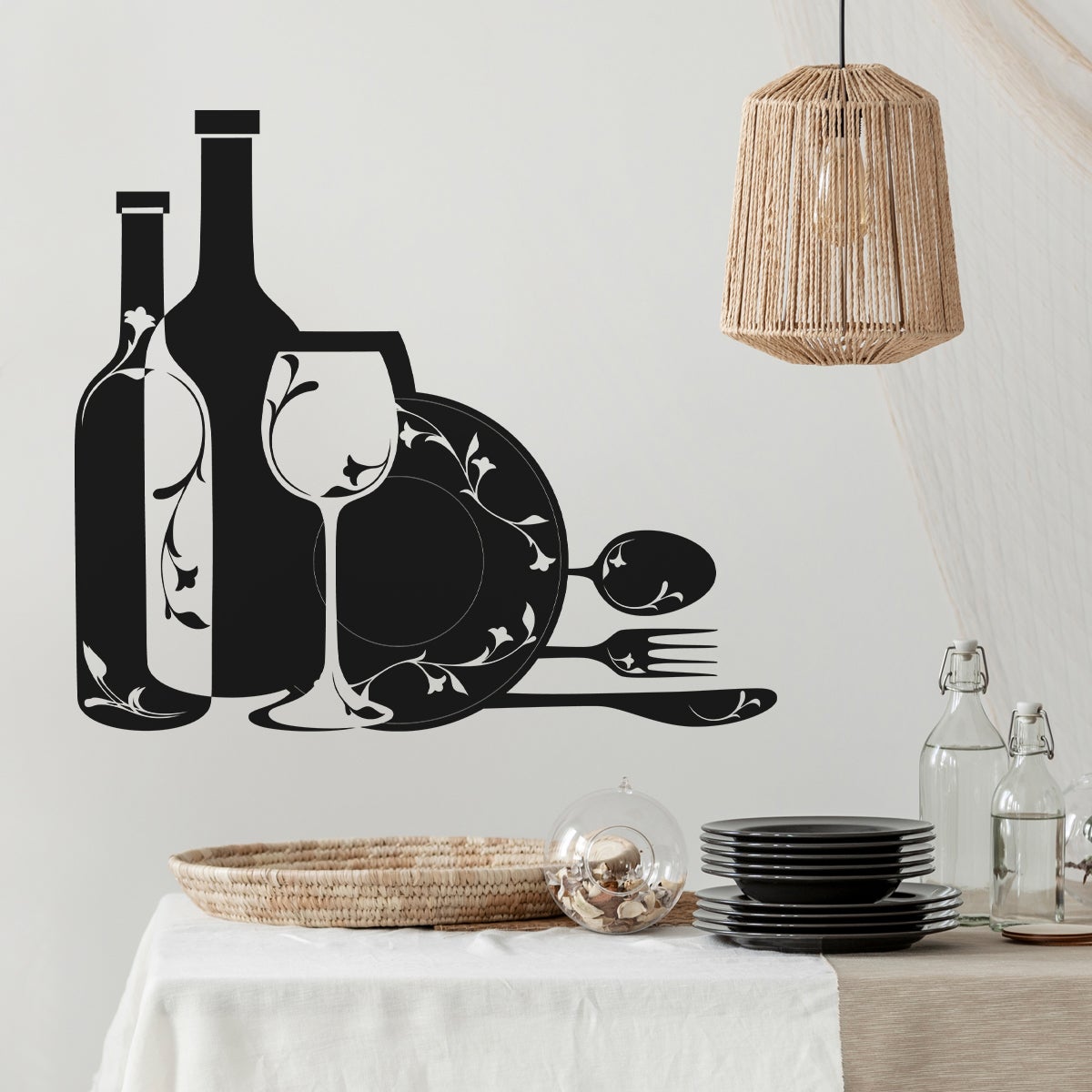 Sticker Mural - Cuisine - Noir - 107x119 cm | Leroy Merlin