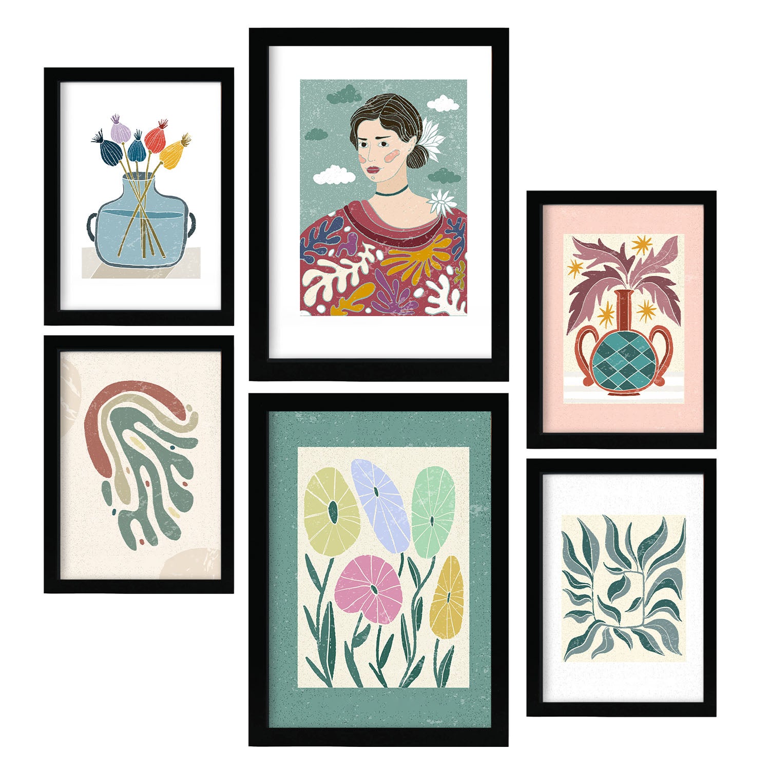 Nacnic Set Di 6 Stampe Di Fiore Nella Collezione Di Stampe In Stile ...