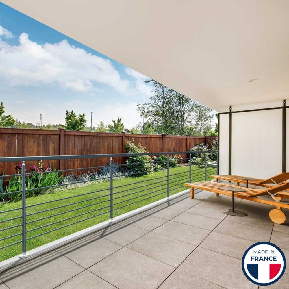 Garde-corps aluminium gris foncé, 3m pose en applique, intérieur et ...