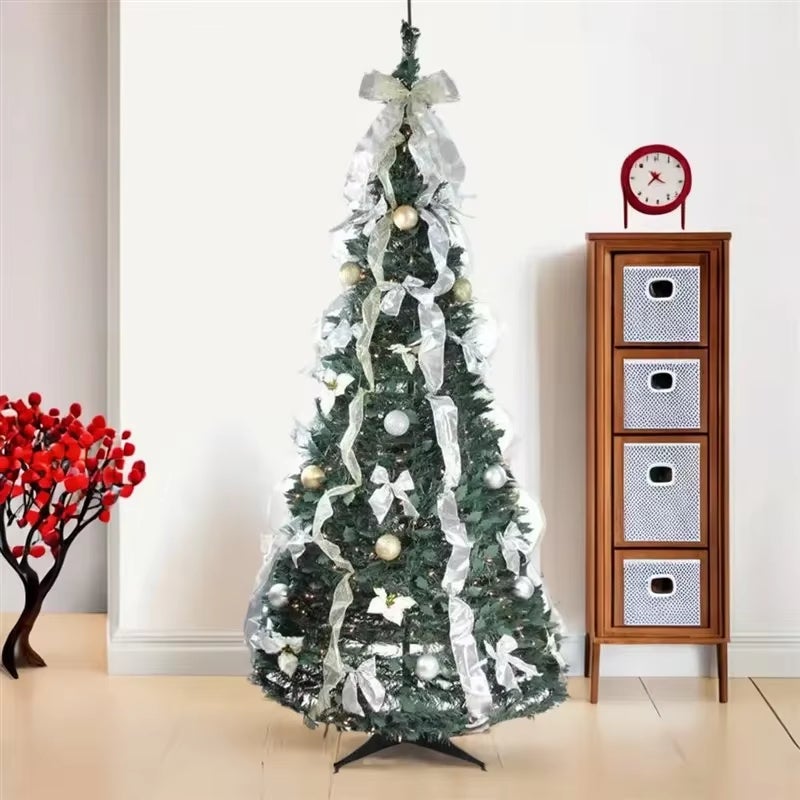 Sapin de Noël pliable, pré-décoré et dépliable, décoration de Noël pour ...