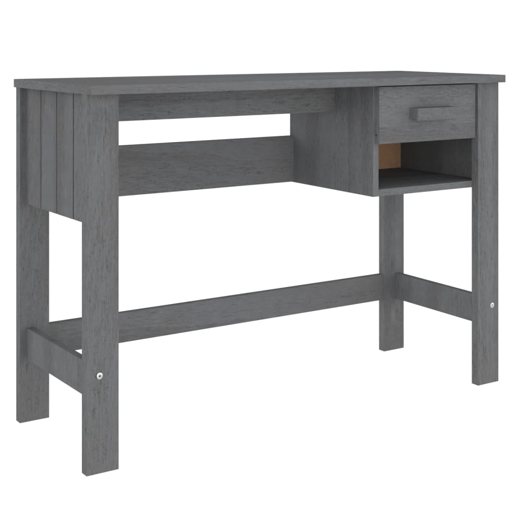 Bureau HAMAR en pin massif gris foncé 110x40x75 cm - COMFORTXL | Leroy Merlin