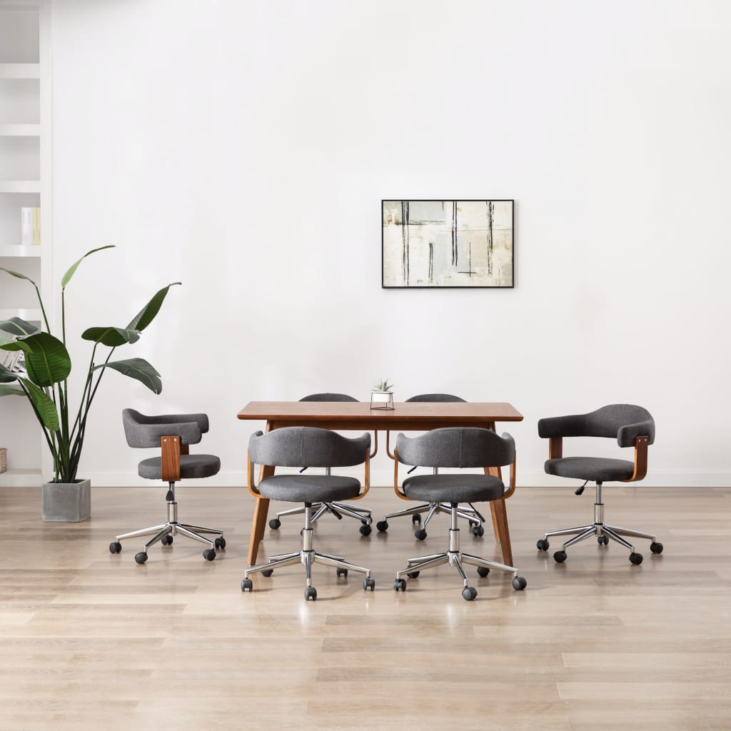 Maison Exclusive - Chaises pivotantes à manger lot de 6 gris bois ...