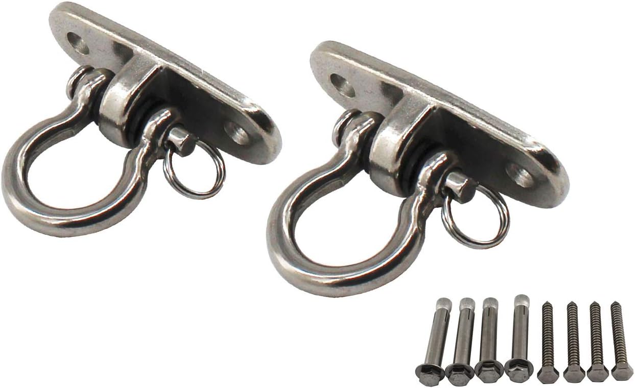 Lot de 2 crochets fixes en acier inoxydable 304 pour béton, bois, hamac ...