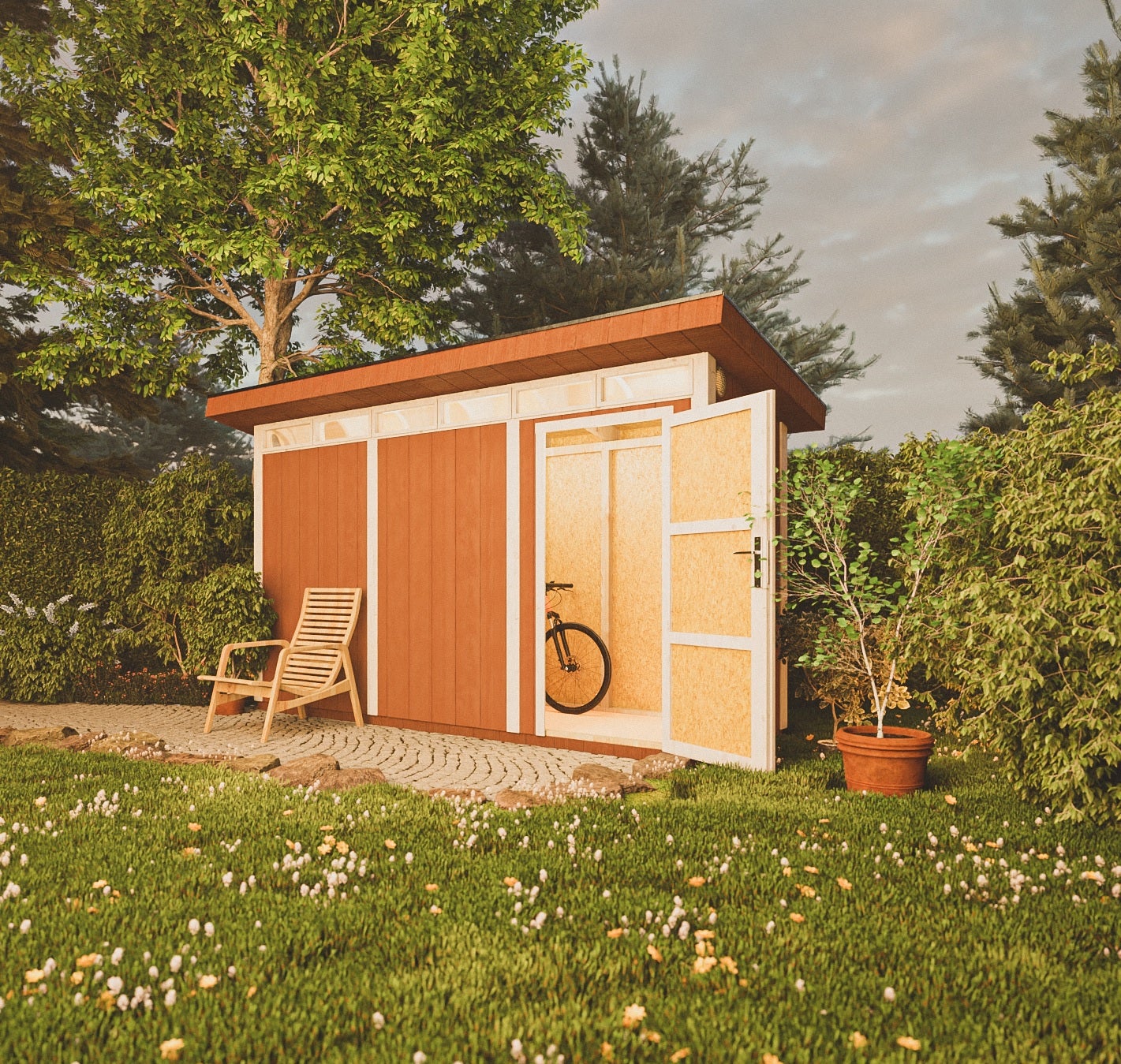 Caseta Jardin paneles a base de Madera LP SmartSide 4,3 m2 con Suelo y ...