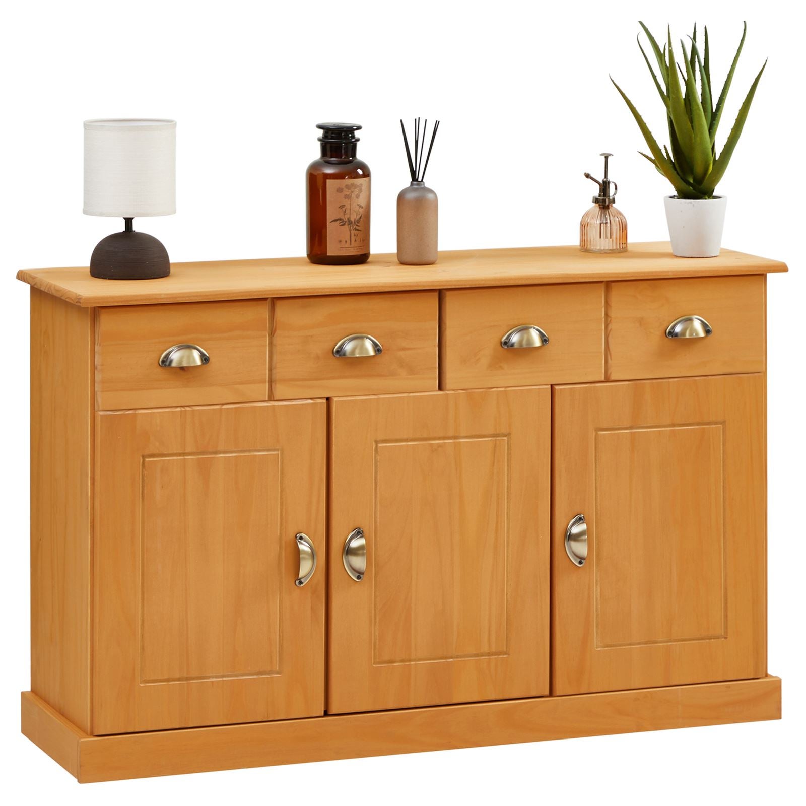 Buffet salon PARIS L116cm bois massif, Brun | Leroy Merlin